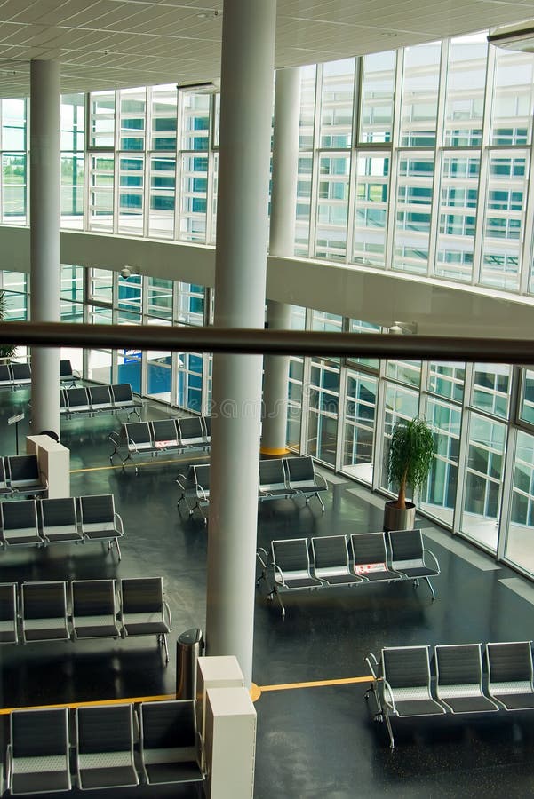 Empty Airport Runway Against Blue Sky, Background. Stock Photo - Image ...