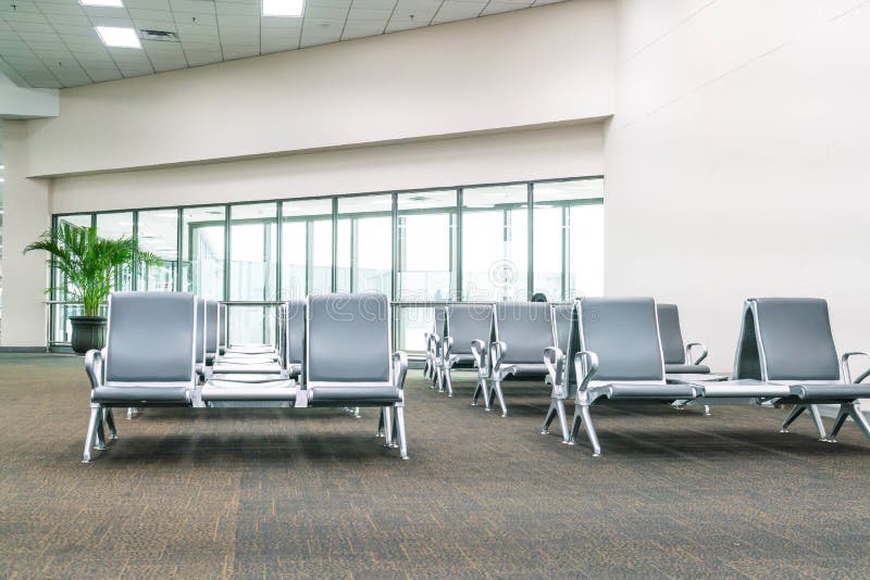 Empty Airport Terminal Waiting Area Stock Photo - Image of glass ...