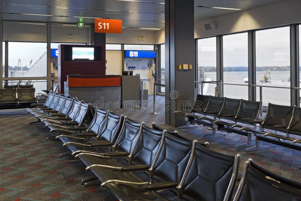 Empty airport waiting area editorial stock image. Image of ...