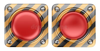 Empty Alert Red Button. 3D Icon Isolated Stock Illustration ...