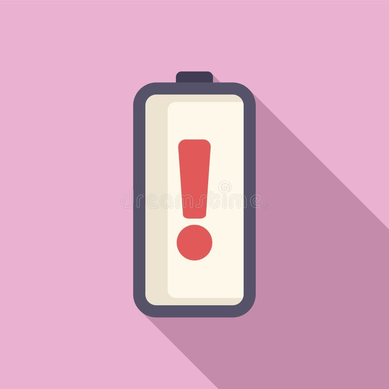 Empty Alkaline Battery Icon Flat Vector. Charging Process Stock Illustration - Illustration of ...
