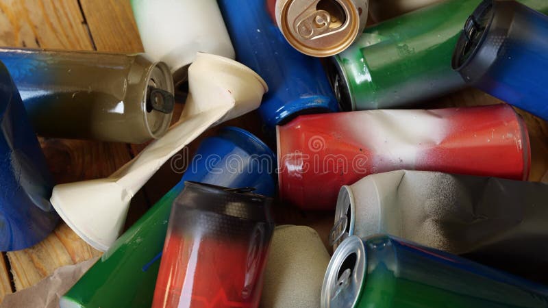 Empty New Aluminum Cans for Drink Process are Moving in Factory Line on ...