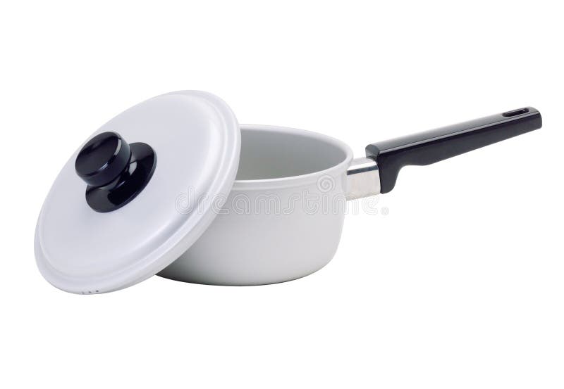 Empty and Open Aluminium Pot Isolated Stock Image - Image of meal ...