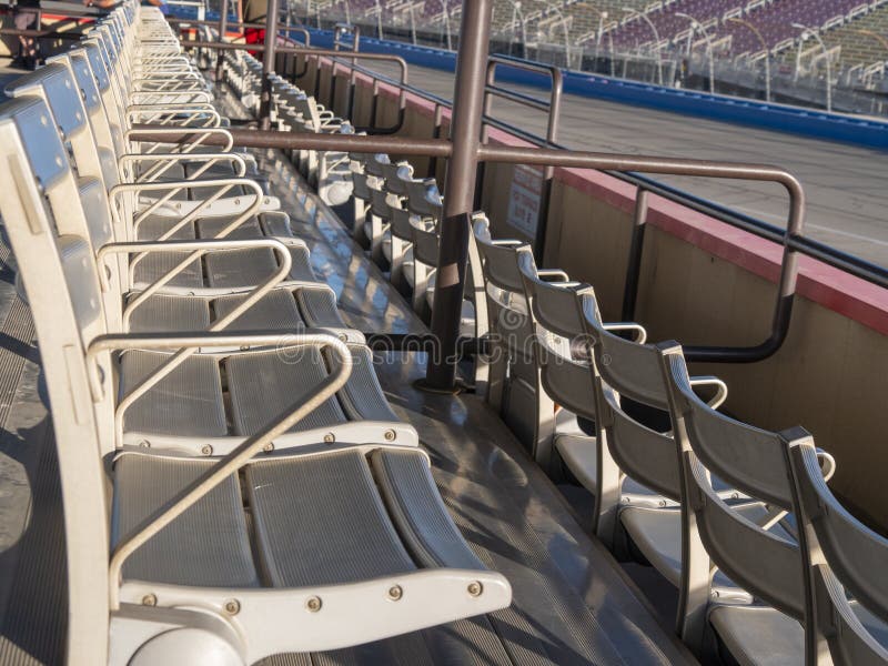 Empty Aluminum Stadium Seats Stock Image - Image of modern, sunlight ...