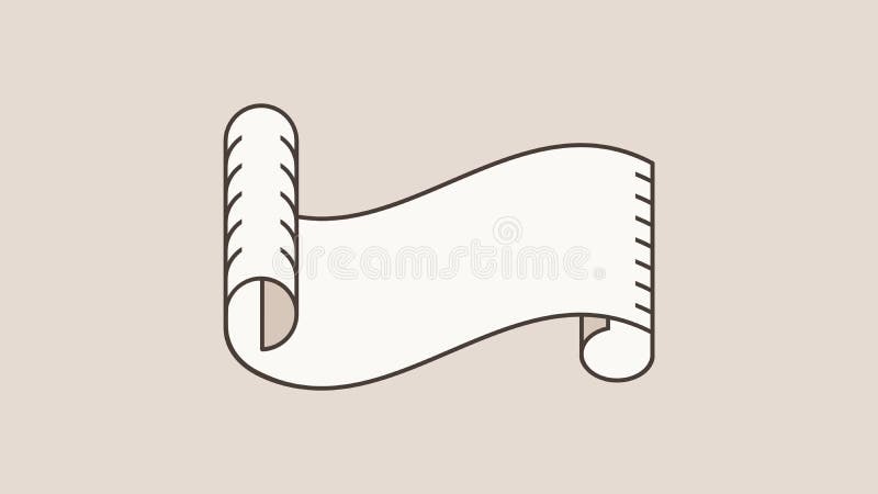 Old Paper Scroll Line Icon. Parchment with Curled Edges Horizontal ...