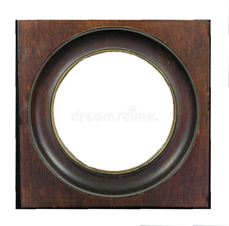 Empty Antique Wooden Round Picture Frame Insert Your Image or Text ...