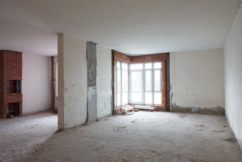 Empty apartment stock image. Image of cement, room, renovarion - 185655571