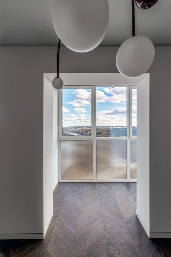 Empty Apartment with Large Floor-to-floor Window Overlooking Nature and ... Empty Apartment with Large Floor-to-floor Window Overlooking Nature and ...