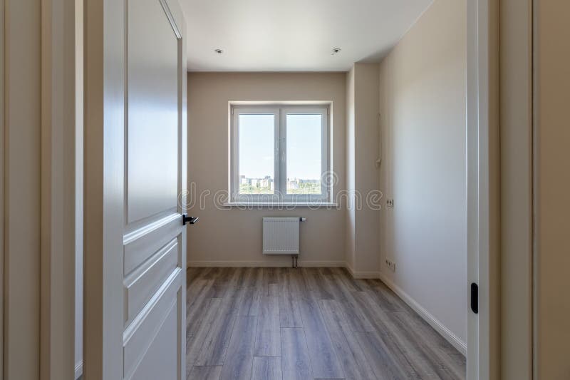 Empty Apartment with Modern Renovation, Unfurnished. Real Photo Stock ...