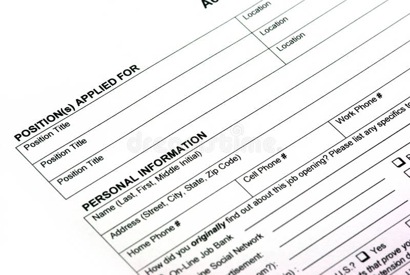 Empty application form stock image. Image of empty, answer - 17061933