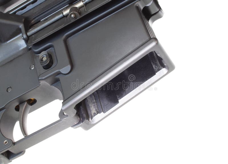 Empty AR-15 magazine well stock photo. Image of white - 194768494