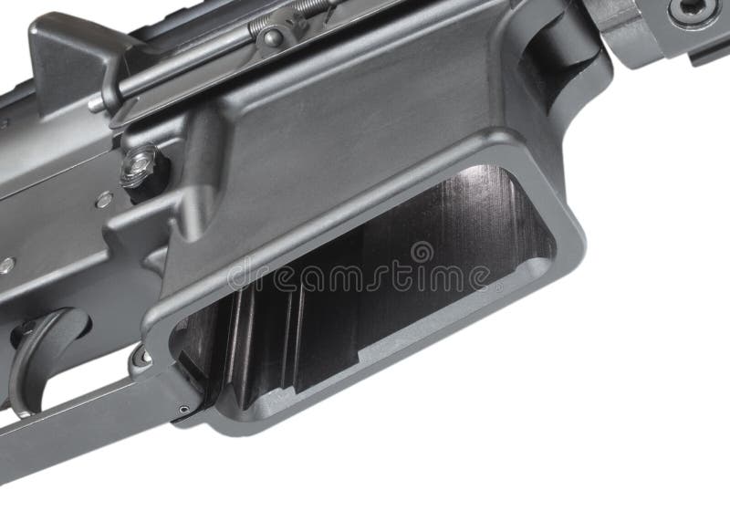 Empty AR-15 magazine well stock photo. Image of white - 194768494