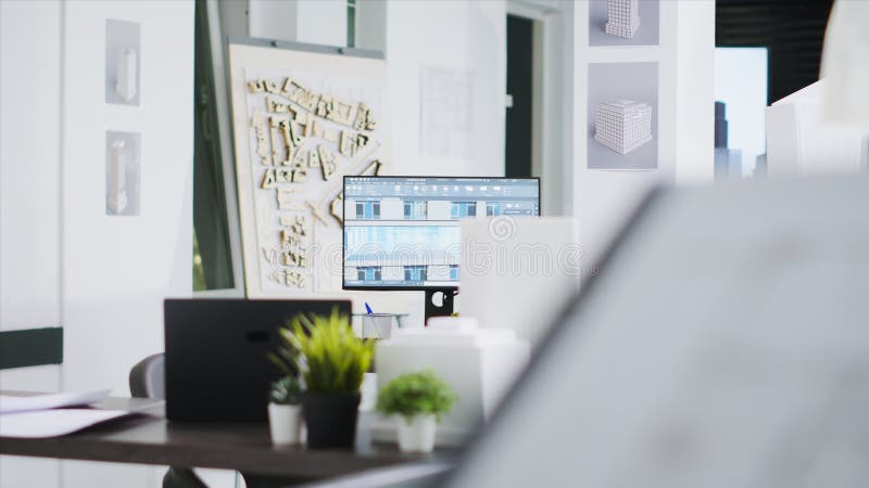 Empty Architectural Office Filled with Manufacturing Tools Stock Image ...