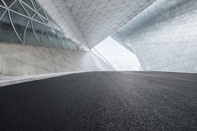 Empty Asphalt and Building Structure Stock Photo - Image of finance ...
