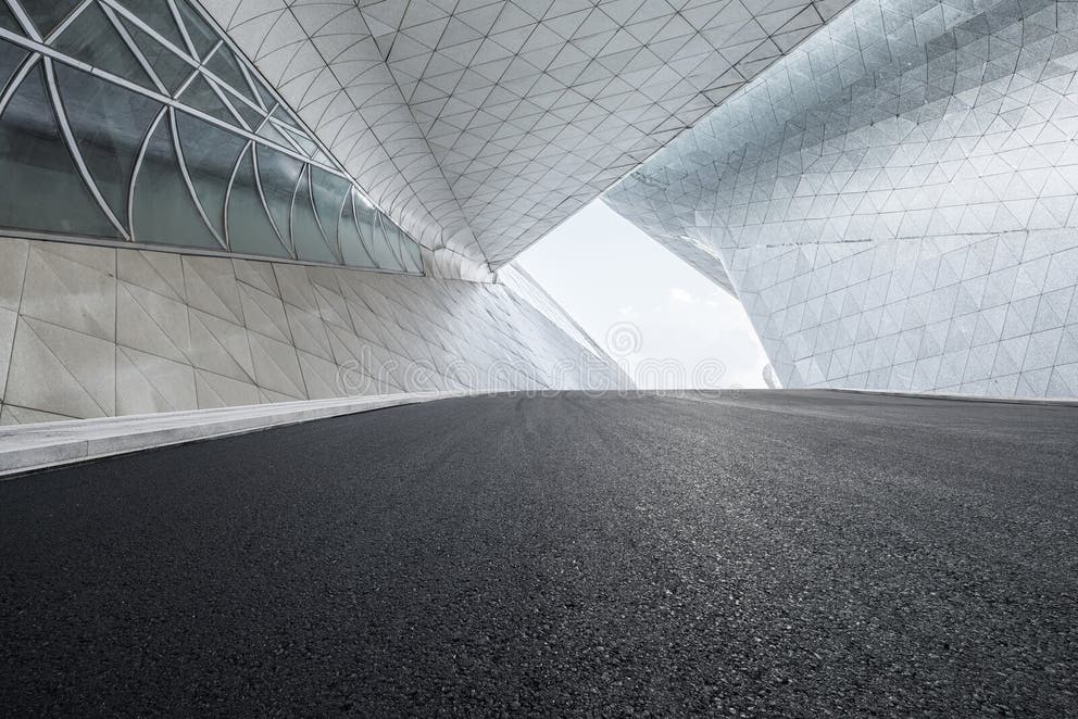 Empty Asphalt and Building Structure Stock Photo - Image of finance ...