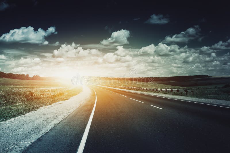 Empty Asphalt Road at Daytime. Beautiful Nature Landscape Stock Image ...