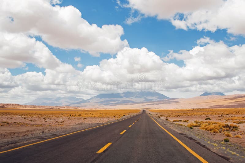 Empty Asphalt Road Going Straight Stock Image - Image of mountain ...