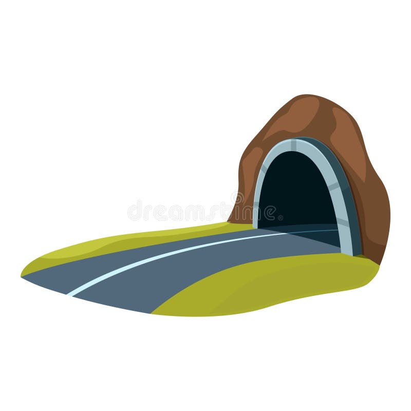 Empty Asphalt Road Going through the Tunnel in the Mountain Stock ...