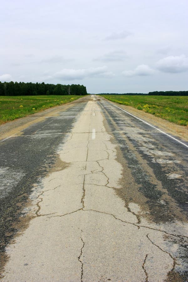 Empty Asphalt Road in Green Field Stock Photo - Image of design, land ...