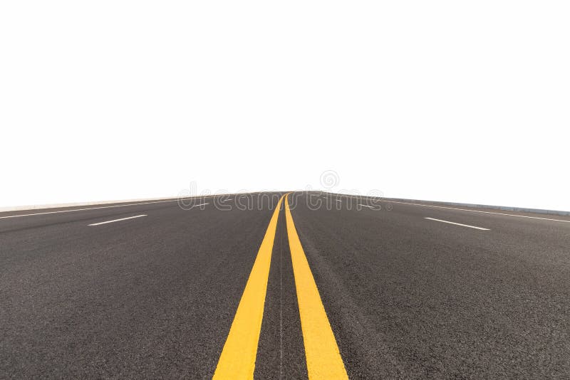 Empty Asphalt Road Isolated on White Stock Image - Image of right ...