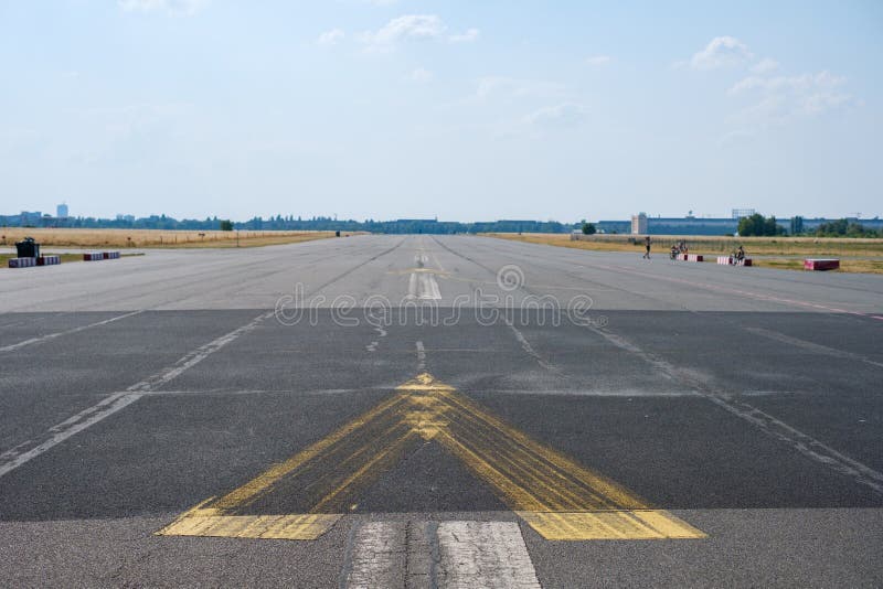Empty Asphalt Road / Runway on Former Airport in Berlin Stock Photo ...