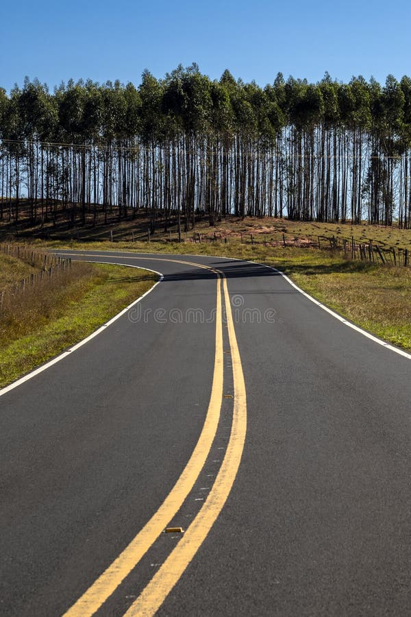 Empty Asphalt Road in Rural Area Stock Image - Image of journey ...