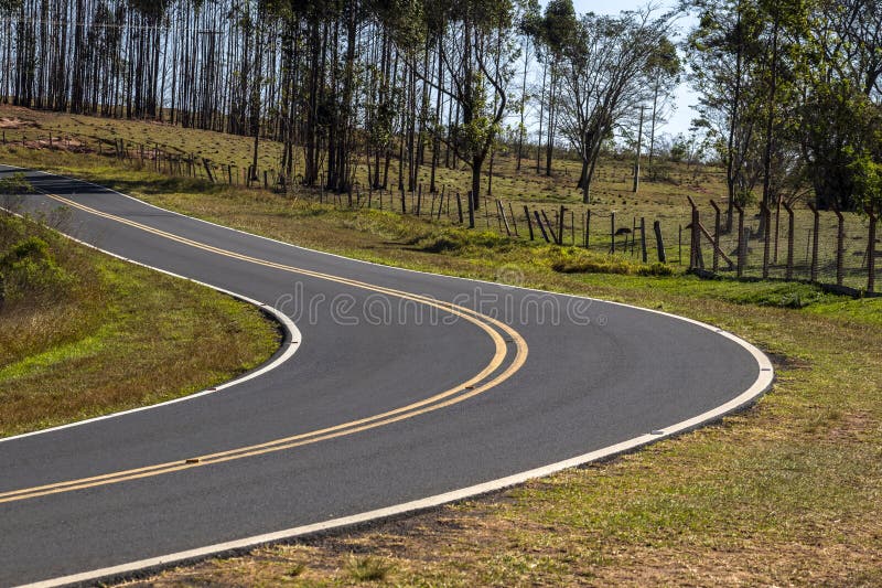 Empty Asphalt Road in Rural Area Stock Photo - Image of countryside ...
