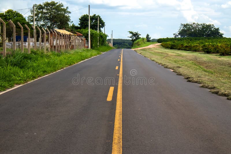 Empty Asphalt Road in Rural Area Stock Photo - Image of beautiful ...