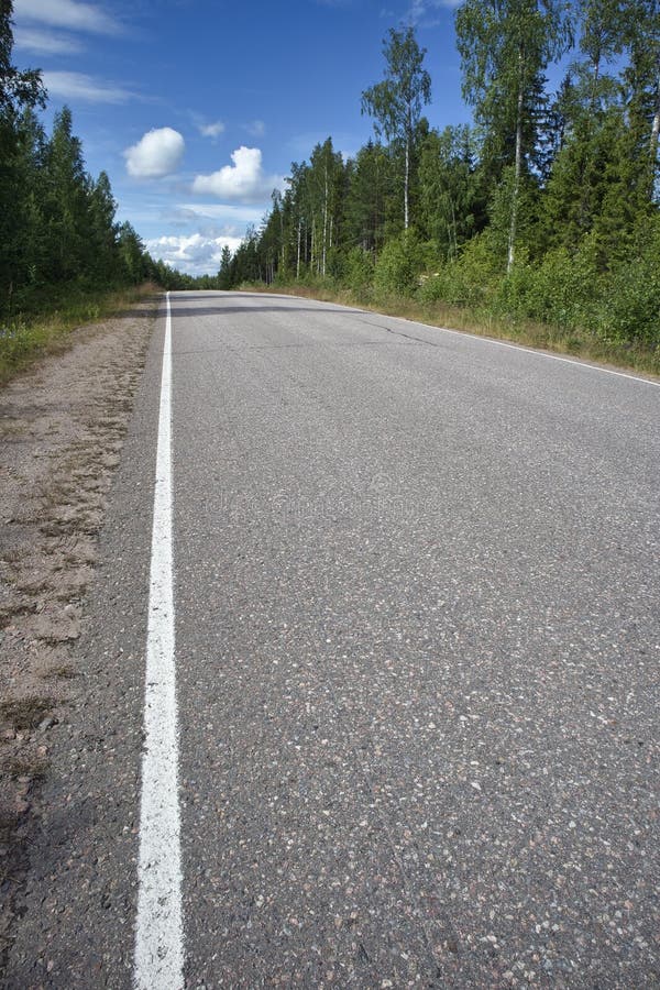 Empty Asphalt Road in Rural Landscape, Finland Stock Image - Image of ...