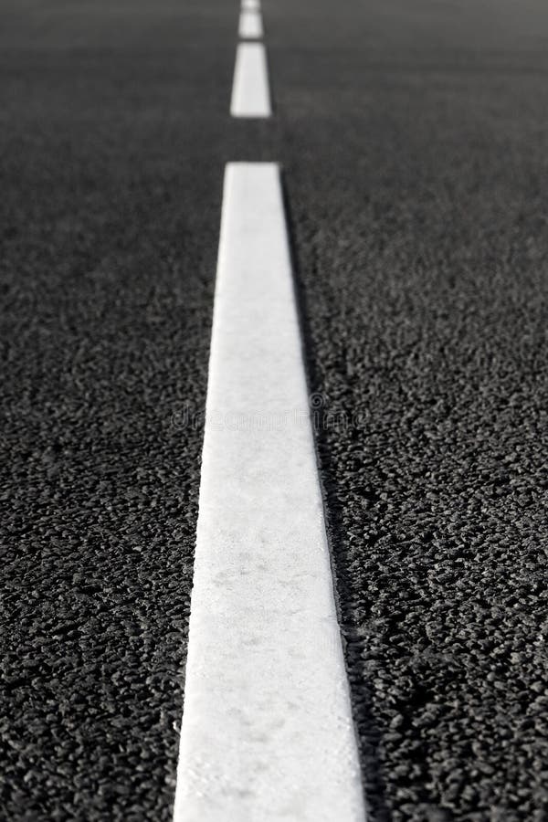 An Empty Road with Single Solid White Line Road Marking Stock Image ...