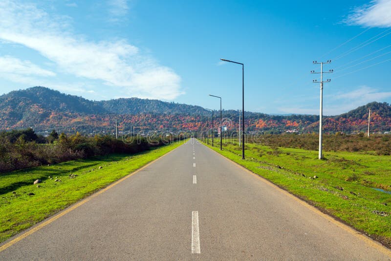 Empty Asphalt Road To the Mountains Stock Photo - Image of mountains ...