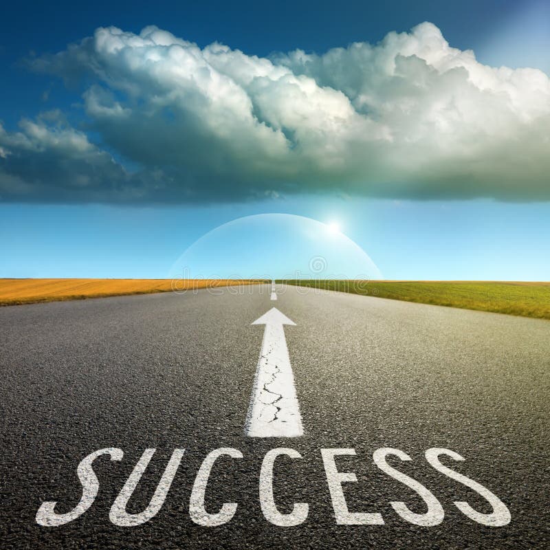 Path to Success Road Sign stock photo. Image of success - 24307430