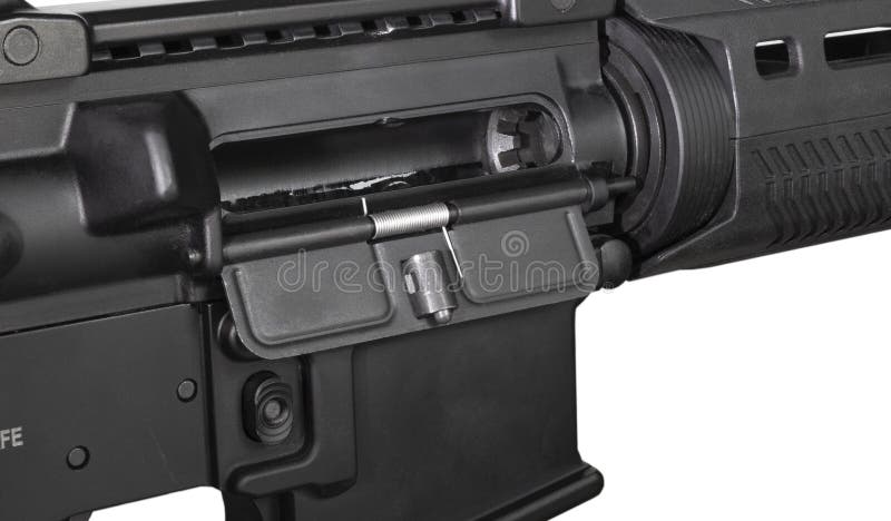 Empty Assault Rifle Chamber Stock Photo - Image of firearm, metal ...