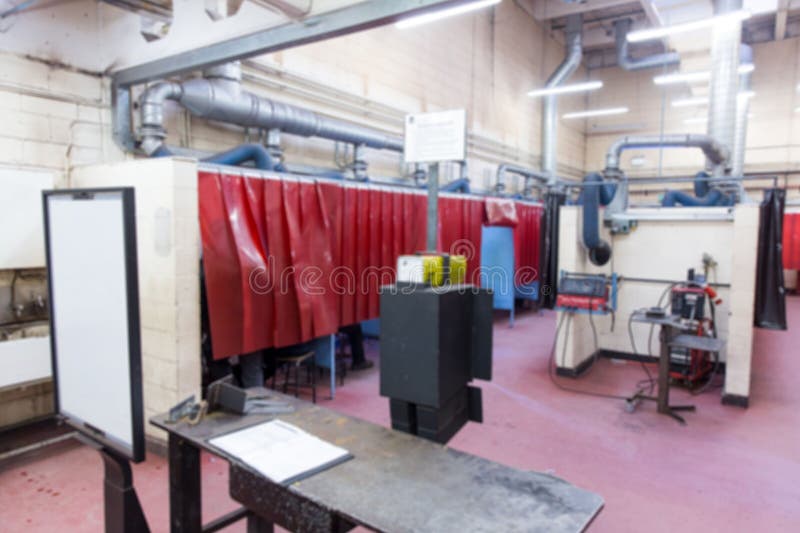 Empty Assembly Line in Illuminated Factory Stock Illustration ...