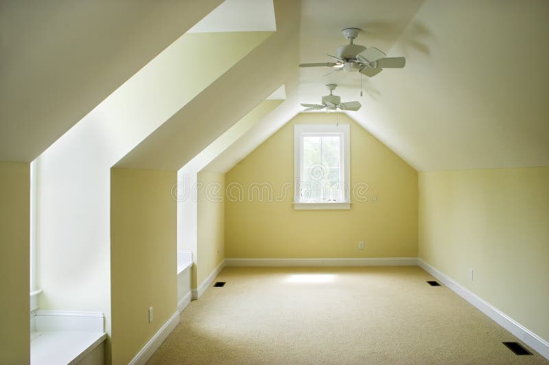 Empty attic bedroom stock image. Image of architecture - 12762153