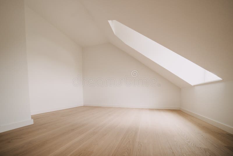 An Empty Attic in a Haouse in Daylight Stock Photo - Image of wall ...