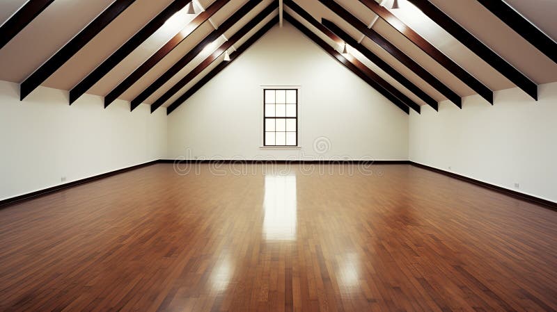 An Empty Attic Room with Natural Materials Stock Illustration ...