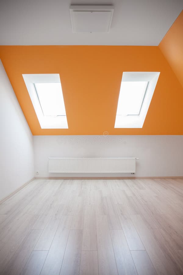 Empty attic room stock photo. Image of minimalism, bedroom - 63078074