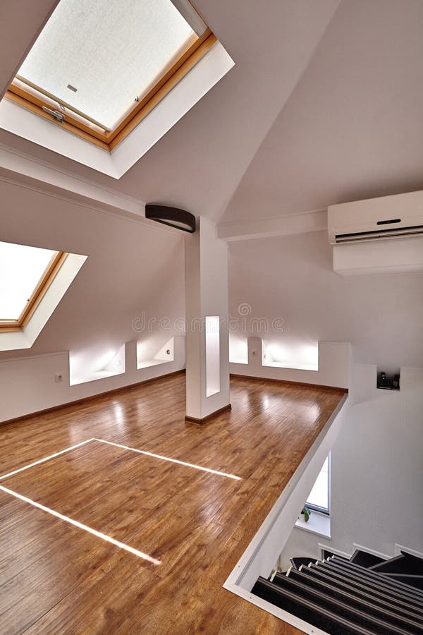 Empty attic stock image. Image of hardwood, indoors, residential - 73227385