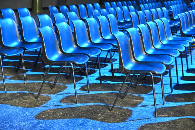 Empty Audience Seats Arranged in Rows Selective Focus Stock Image ...