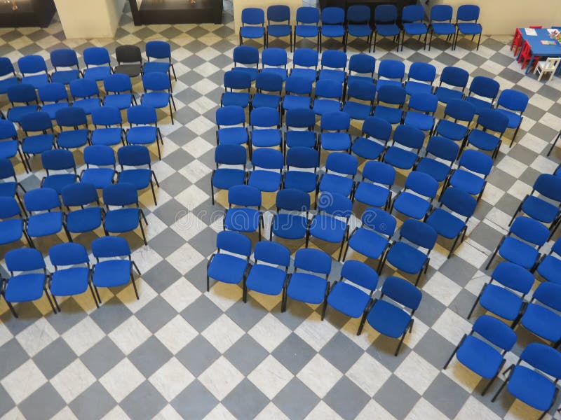 Empty audience seats stock image. Image of metal, empty - 122612747