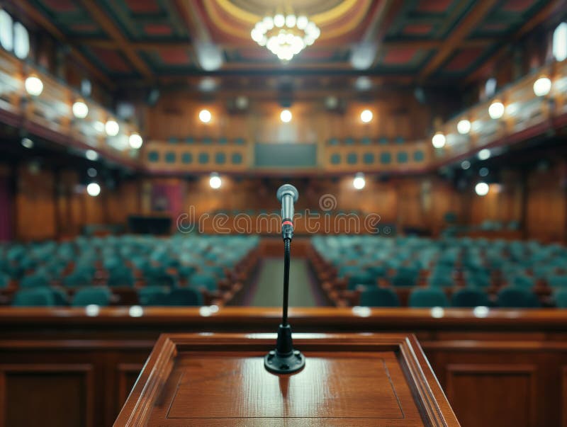 Auditorium Podium Perspective Stock Image - Image of podium, discussion ...