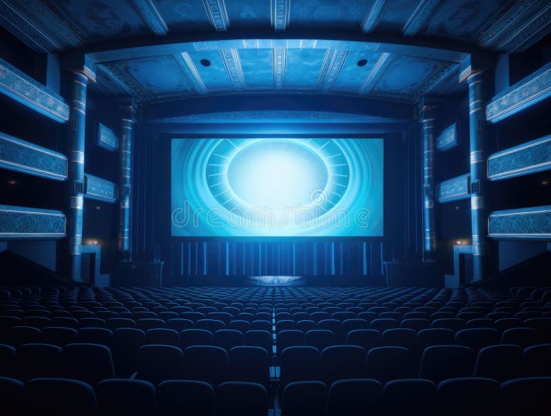 Empty Auditorium at Night stock photo. Image of dark - 364141654