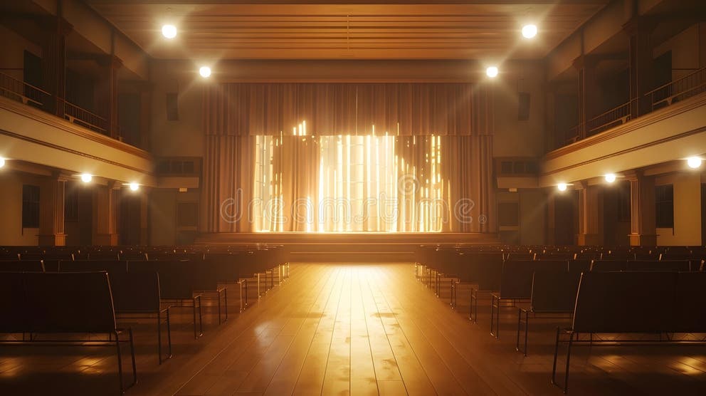 Auditorium Performance Stage Theater Conference Room Stock Illustration ...