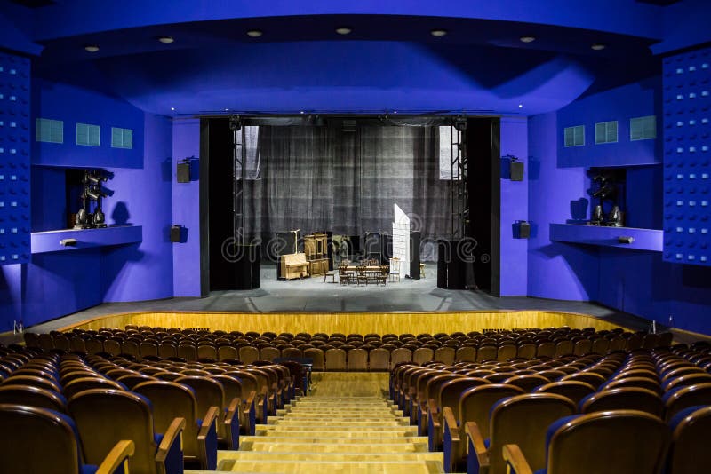 High School Play Stage Set stock image. Image of musical - 3858601