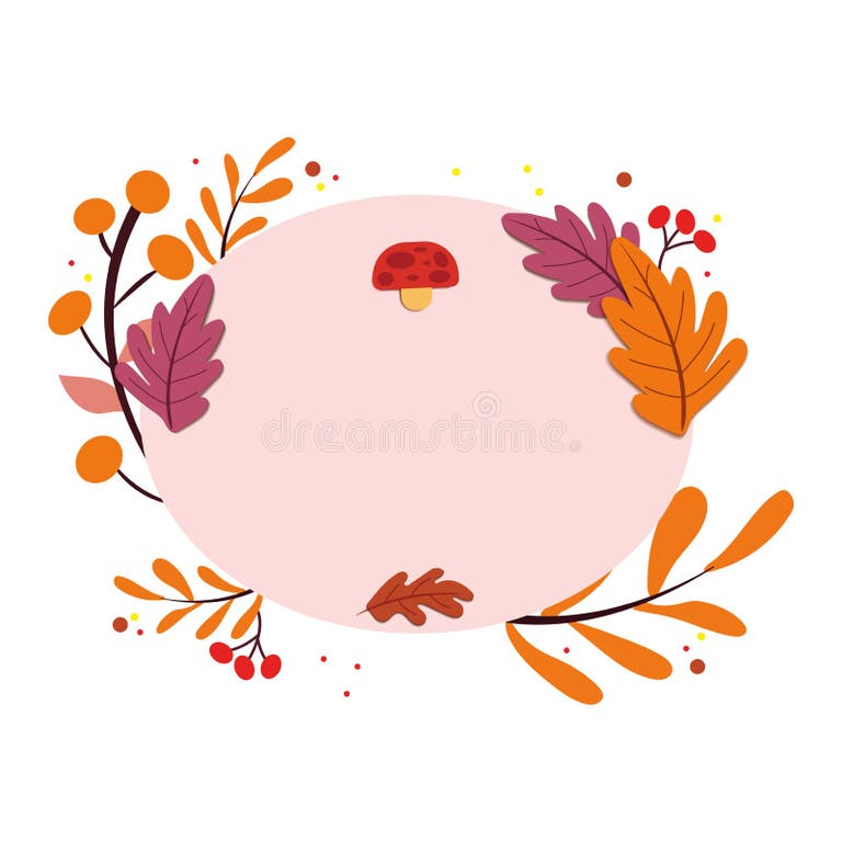 Empty Autumn Lettering with Fall Leaves Vector Stock Vector ...