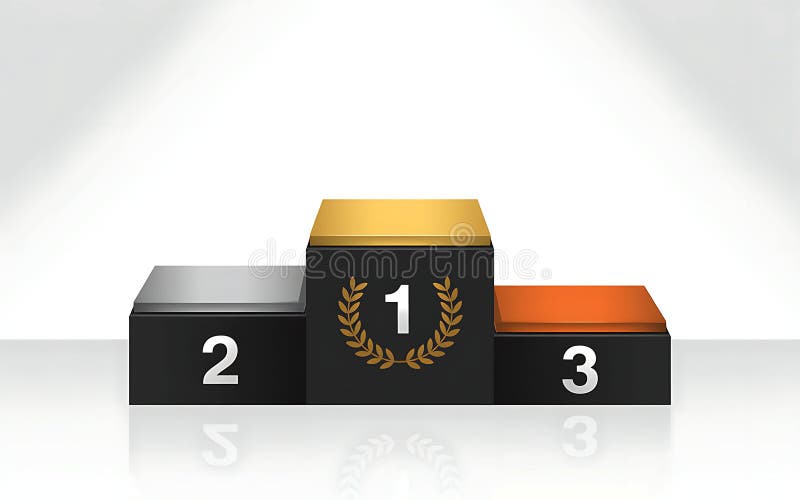 Empty Award Podium with Numbers 1, 2, and 3 Stock Illustration ...