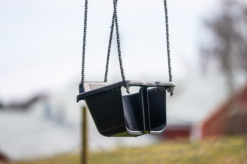 Empty Baby Swing Hanging from a Tree.. Stock Image - Image of hobby ...