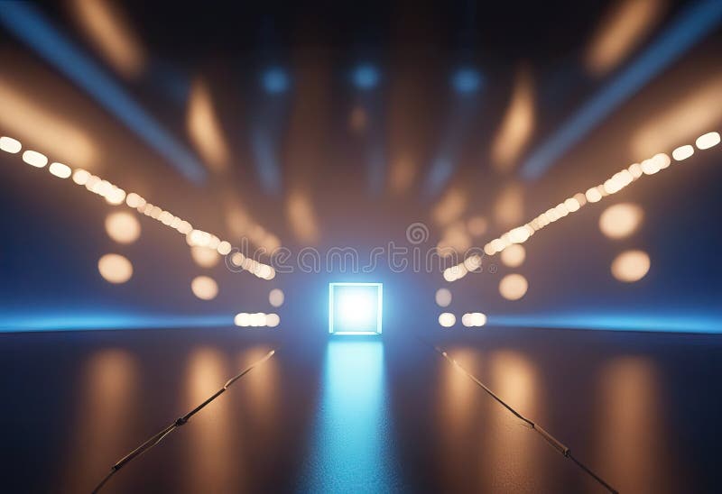 Empty Backdrop Scene Spotlight Illuminated Stock IllustrationBlue ...