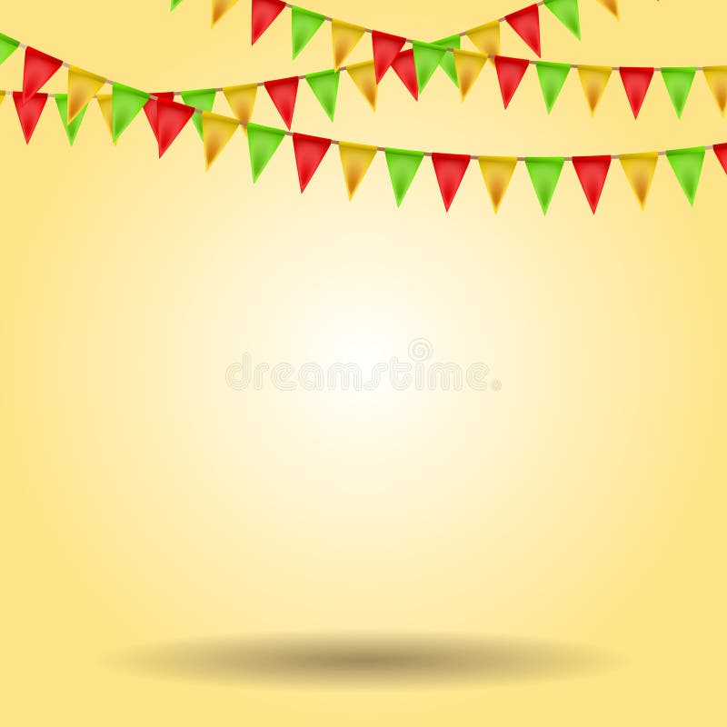 Empty Background With Carnival Flags. Stock Vector - Illustration of ...